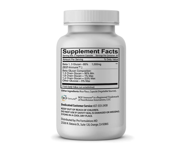 Glucan Elite - Beta Glucan Supplement 1,3D Beta-Glucan 85%, 1,000mg per ...